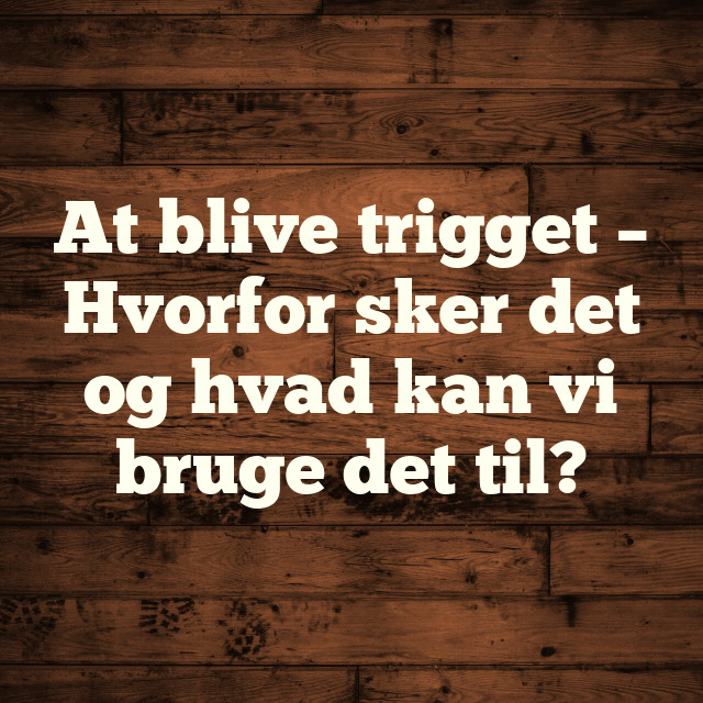 At blive trigget - Hvorfor sker det og hvad kan vi bruge det til?